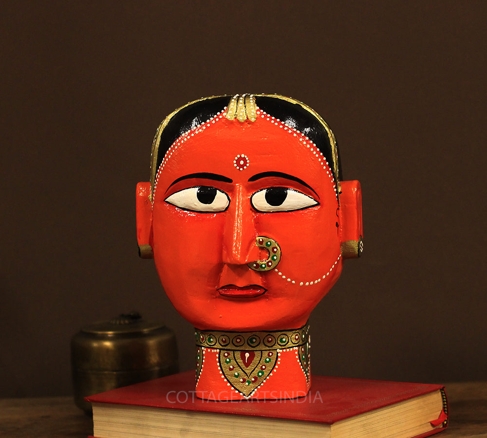 Wooden Gauri Head – CottageArts India