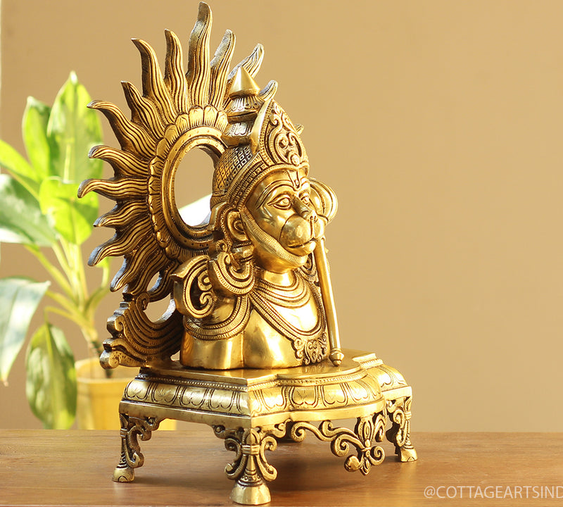 Brass Hanuman SuryaChakra