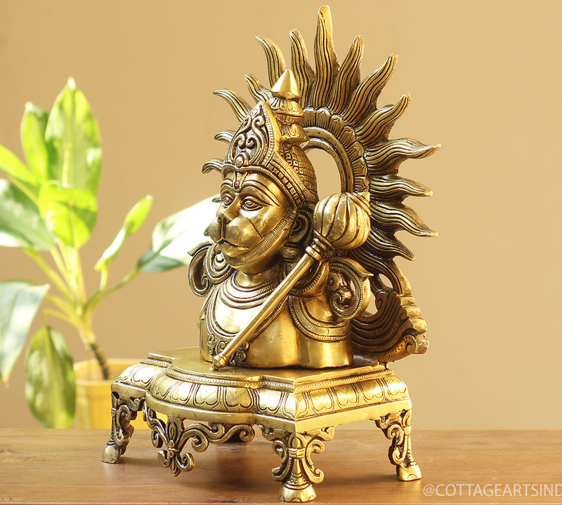 Brass Hanuman SuryaChakra