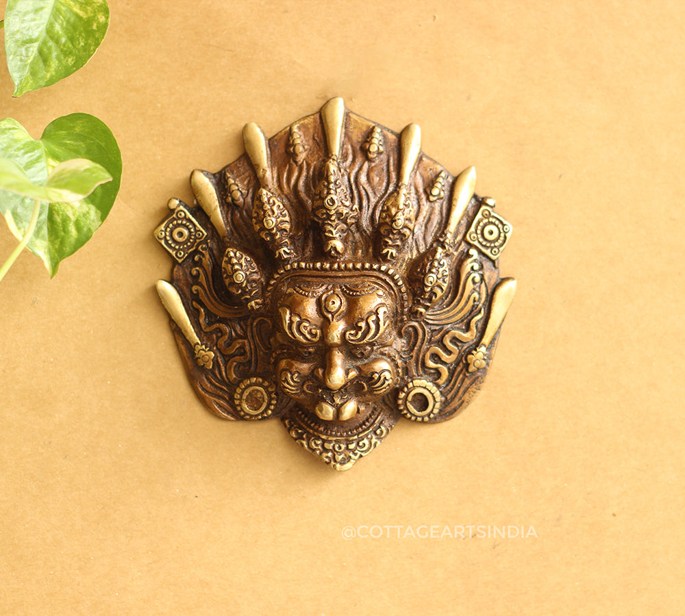 Brass Mahakal Bhairav Face Mask – CottageArts India