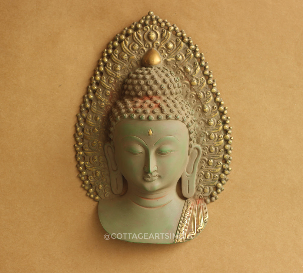 Brass Buddha Face Mask Rustic finish – CottageArts India